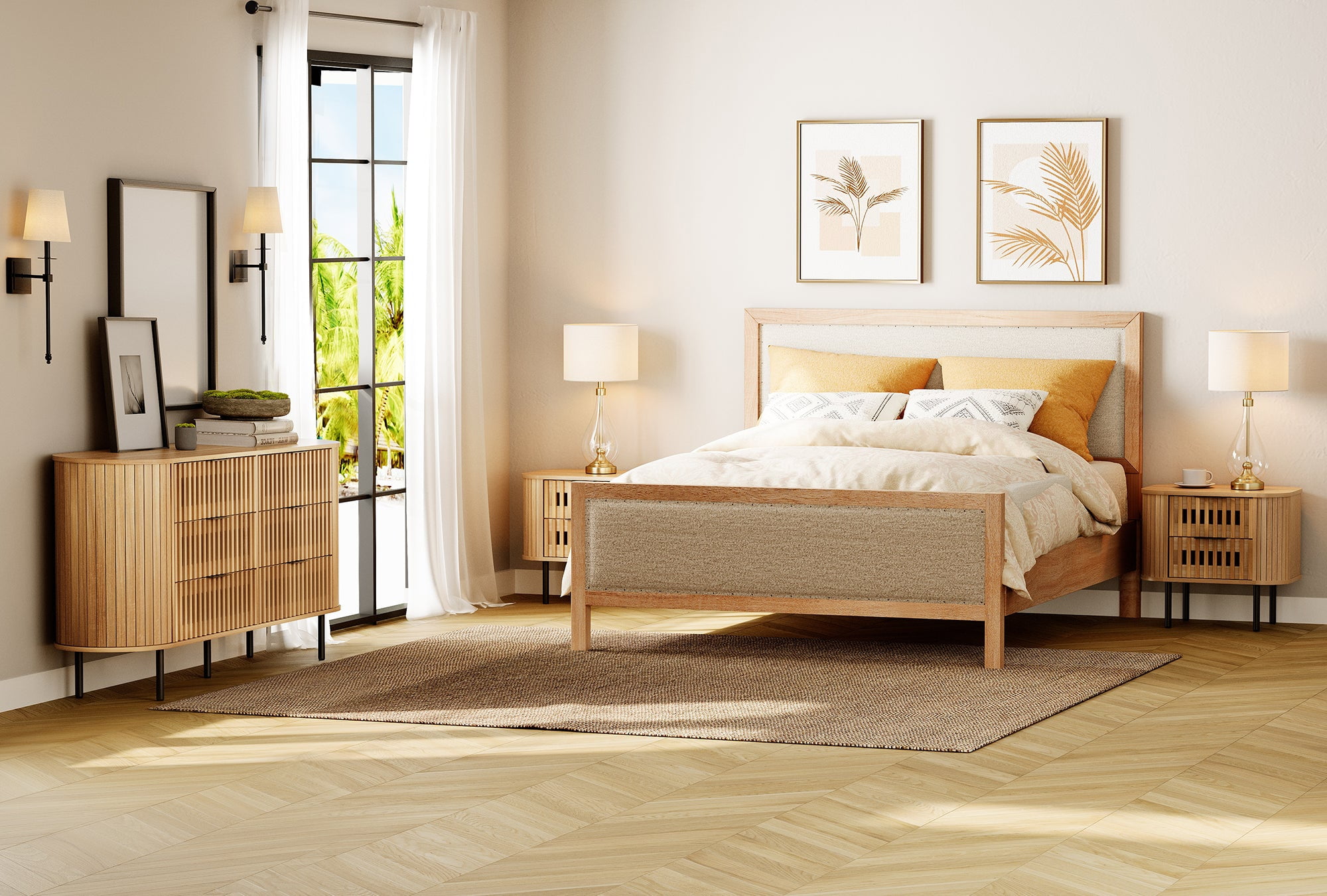 WAMPAT 3 Pieces Bedroom Set - Includes Wood Storage Dresser with 6 ...