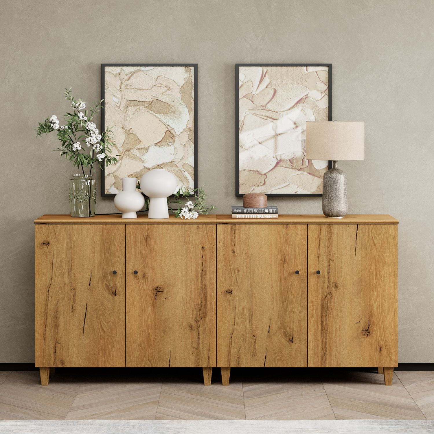 WAMPAT 70" Sideboard Buffet Cabinet, Wide Wooden Credenza Storage ...