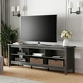 WAMPAT Black TV Stand for 55 65 75 inch TV, Classic TV Cabinet with 6 ...