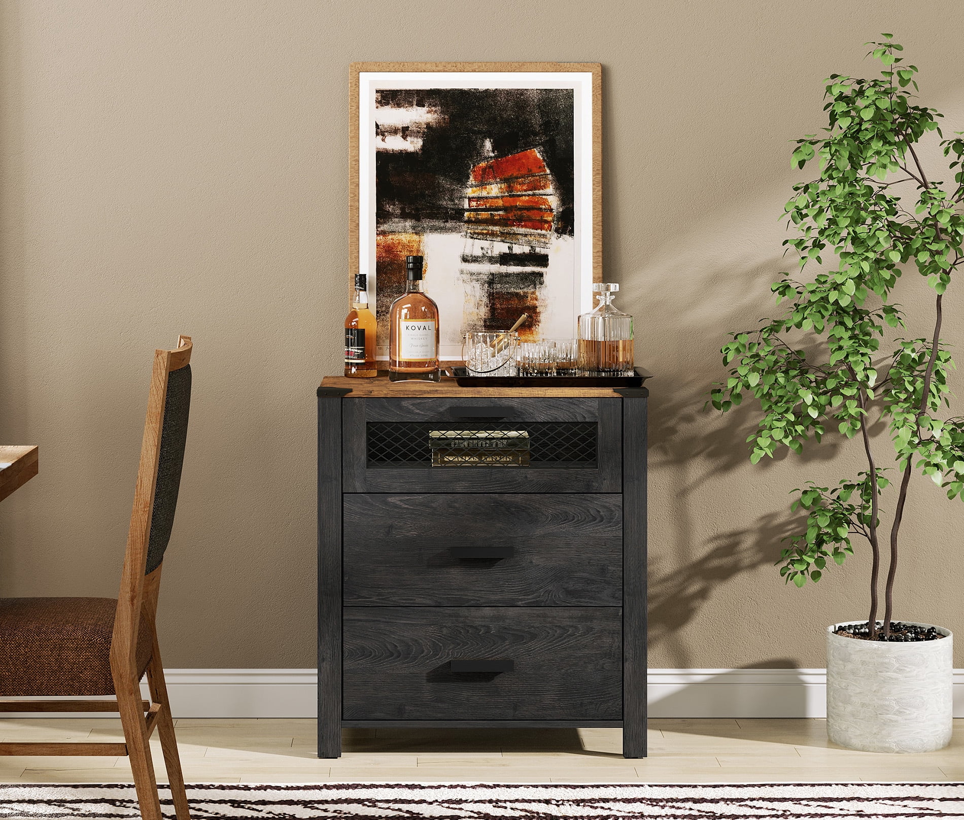 WAMPAT Dresser for bedroom, Accent Chests of 3 Drawers,Storage Cabinet ...
