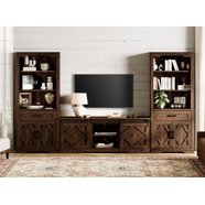 Timechee 104.3"x82.3" Complete Entertainment Wall Unit White TV Stand ...