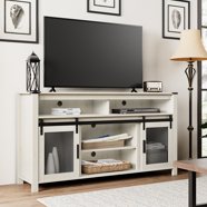 OKD 75" Farmhouse Barn Door TV Stand for TVs up to 85", Entertainment ...