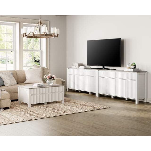 WAMPAT Living Room Sets, 1 Modern Coffee Table for Storage with Sliding ...
