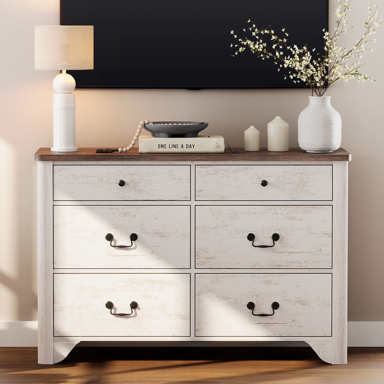 WAMPAT Mid Century Modern TV Stand for For Tvs Up To 55", Wood ...