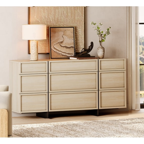 WAMPAT Modern 9-Drawers Dresser for Bedroom, Wooden Chest of Drawers ...