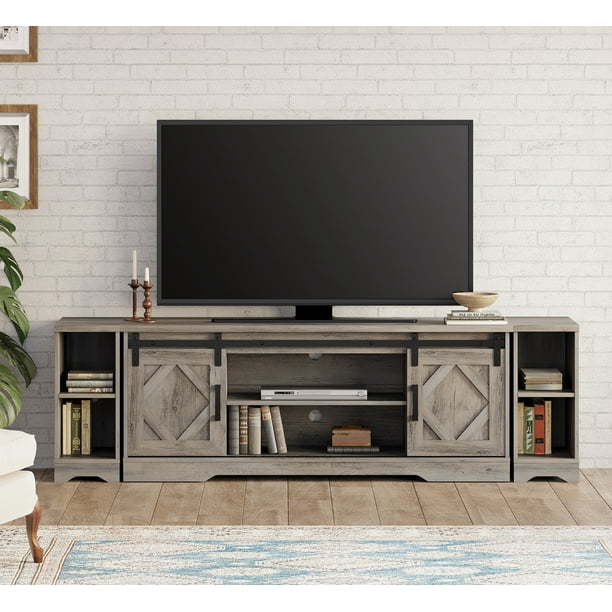 WAMPAT Modern Farmhouse TV Stand with Open Storage, Grey - Walmart ...