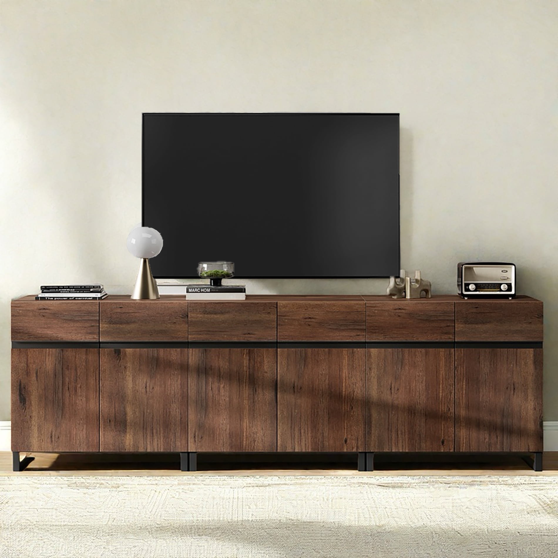 WAMPAT Modern TV Stand for TVs up to 100 inch, 3 in 1 Entertainment ...