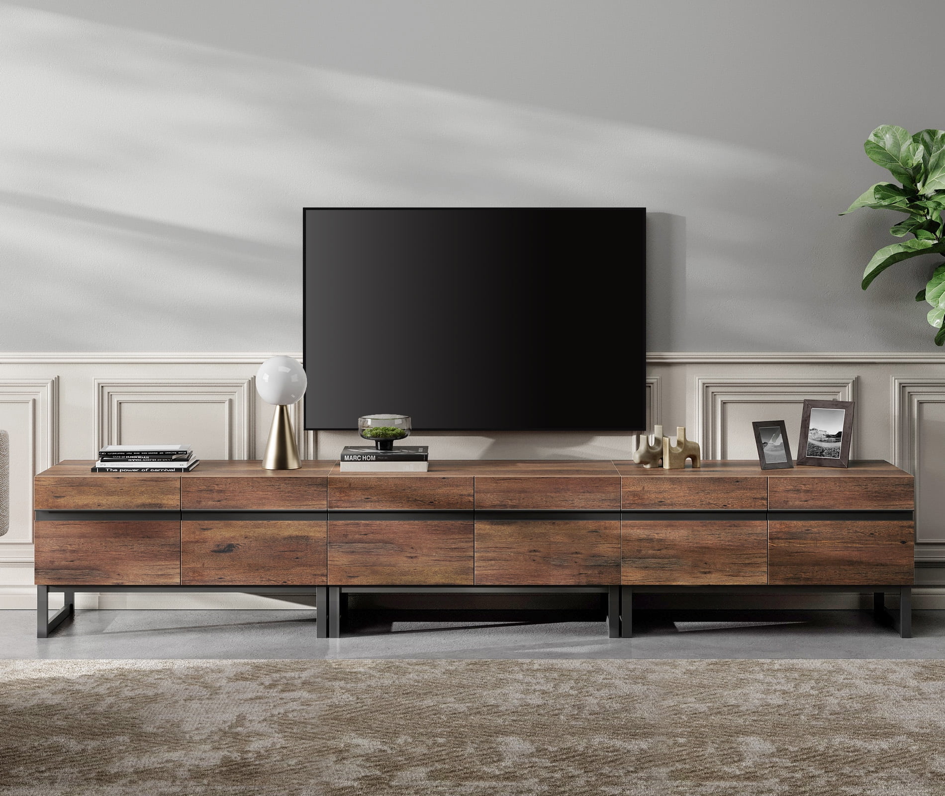 WAMPAT Modern TV Stand for TVs up to 110 inch, 3 in 1 Entertainment ...