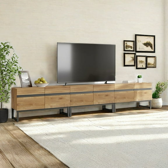 WAMPAT Modern TV Stand for TVs up to 110 inch, 3 in 1 TV Console with ...