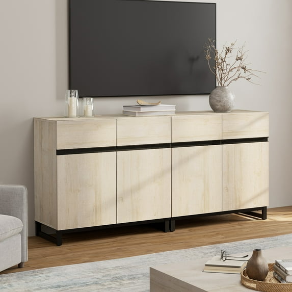WAMPAT Modern TV Stand for TVs up to 70 inch, 2 in 1 Entertainment ...