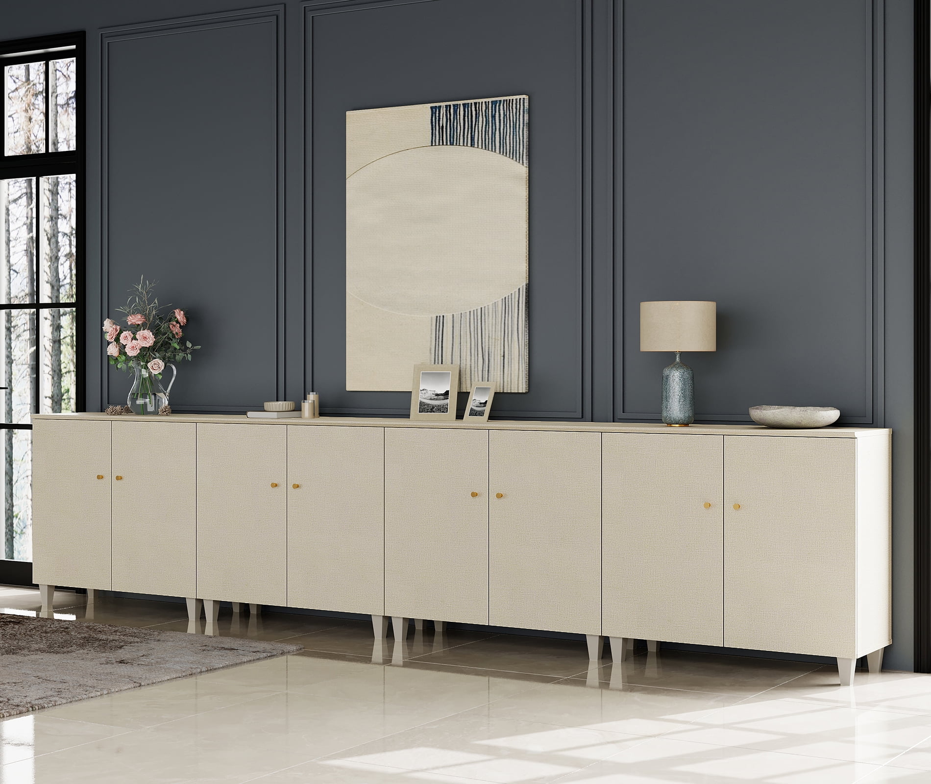 WAMPAT Sideboards Buffet Cabinets with Doors, 4-in-1 Extra Wide Kitchen ...