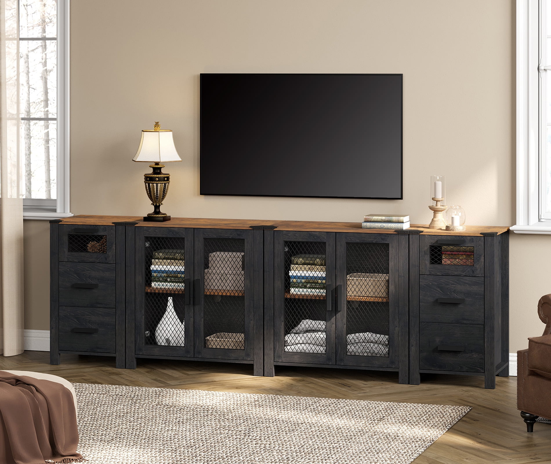 WAMPAT TV Stand with 9 Drawers, Dresser Cabinet with Storage Organizer ...