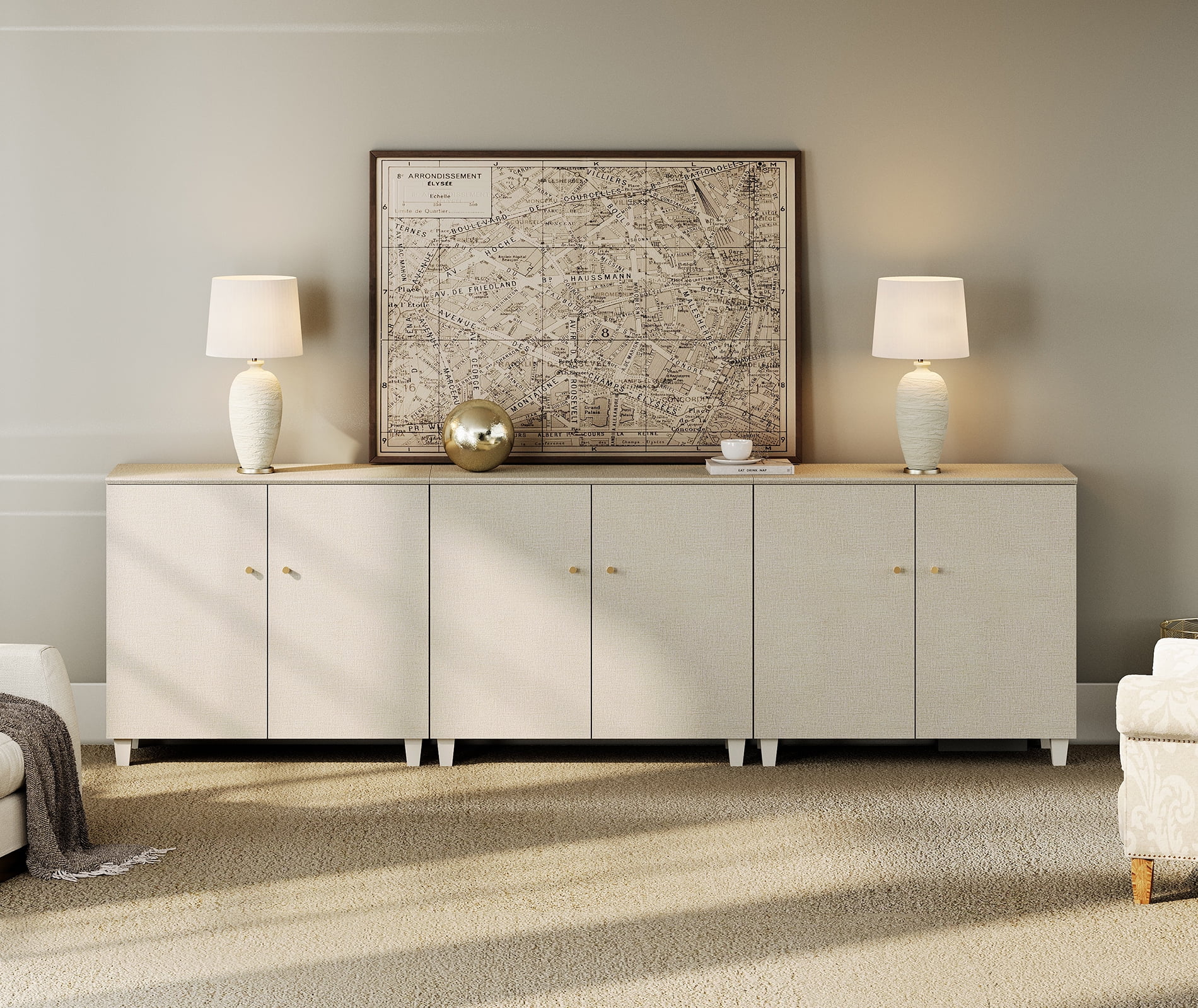 WAMPAT TV Stand Cabinets for 100+ Inch Flat Screen, 3-in-1 Modern ...