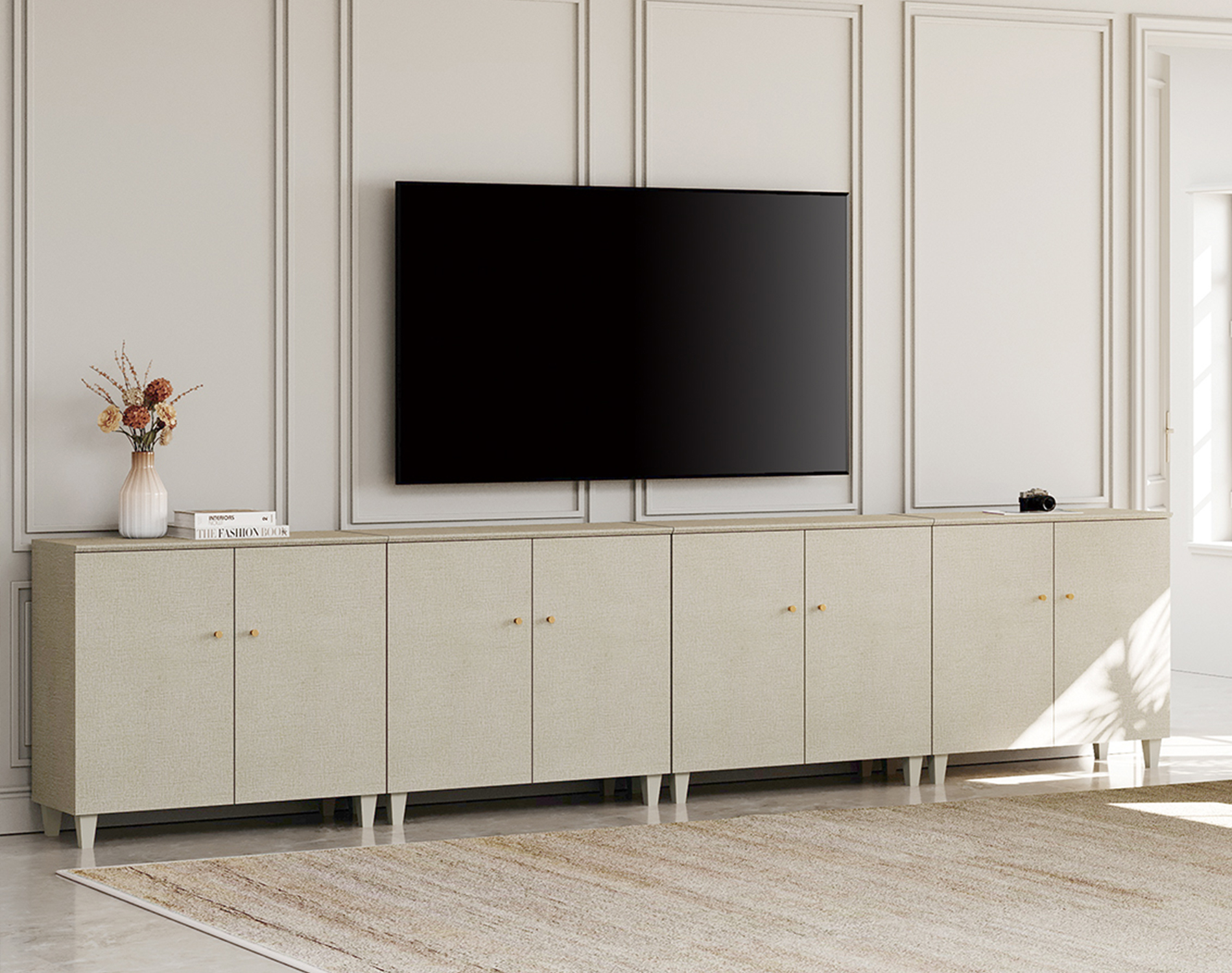 WAMPAT TV Stand Cabinets for 110+ Inch Flat Screen, 4-in-1 Modern ...