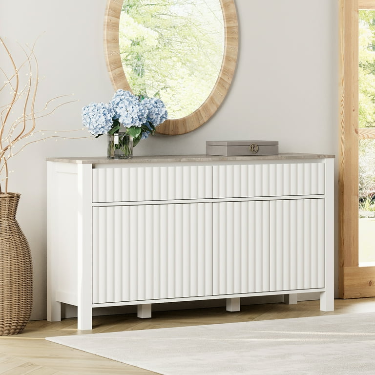 White fluted dresser store