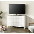 WAMPAT White TV Stand for Small TVs with 6 Storage Drawers ...