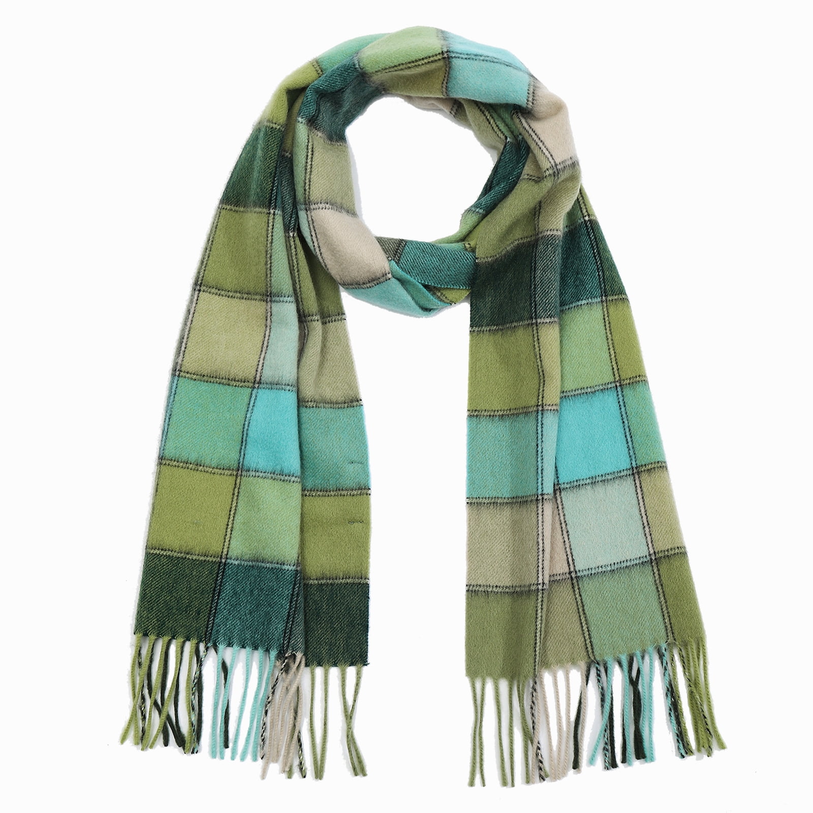 WAMSOFT Pure Pashmina Winter Fashion Scarf, Women Men Tartan Plaid Soft Headwrap, Cold Weather ...