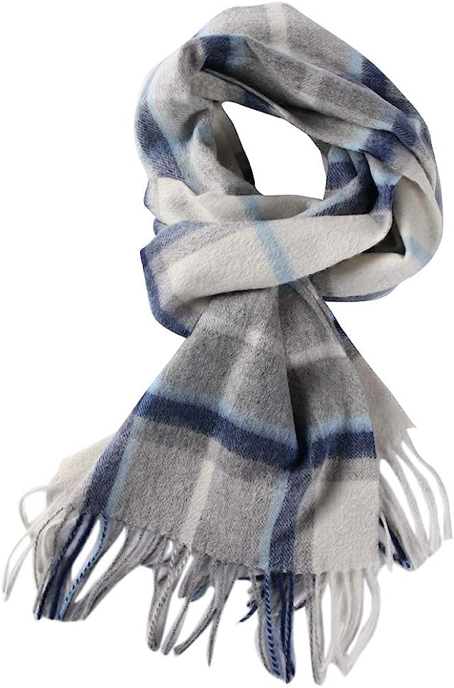 WAMSOFT 100% Wool Plaid Scarf Shawl Wrap, Extra Long, Super Soft for Women and Men, Winter ...