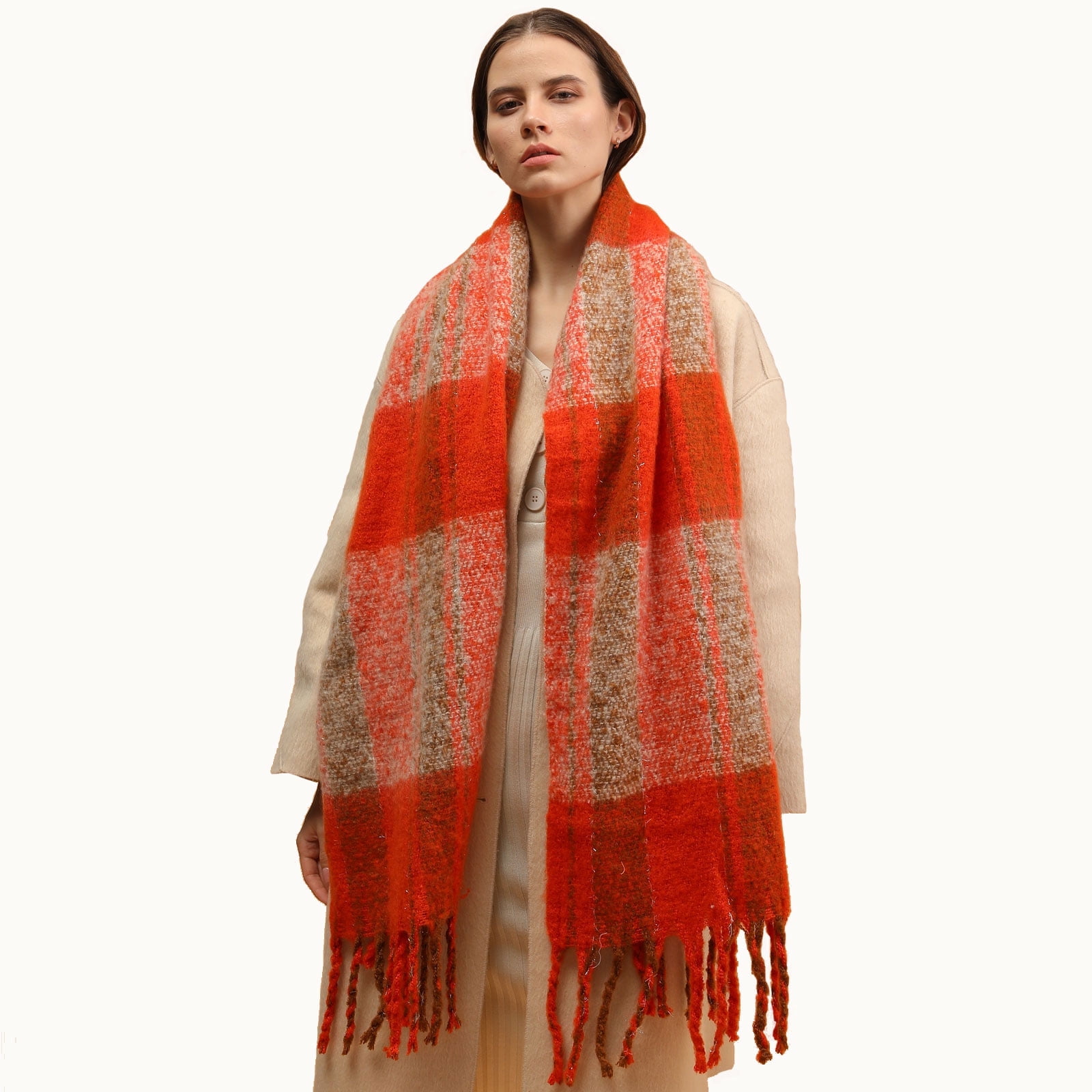 WAMSOFT Winter Scarf for Women Chunky Thick Cold Weather Shawl Rainbow ...