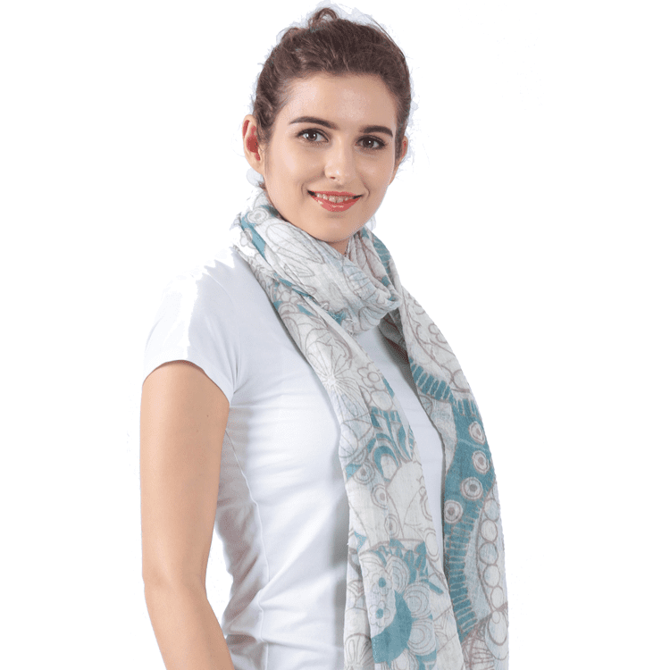 WAMSOFT Women Flower Printing Scarf Shawl hijab Cotton Feel Fashion Light Scarf, Large Flowy ...