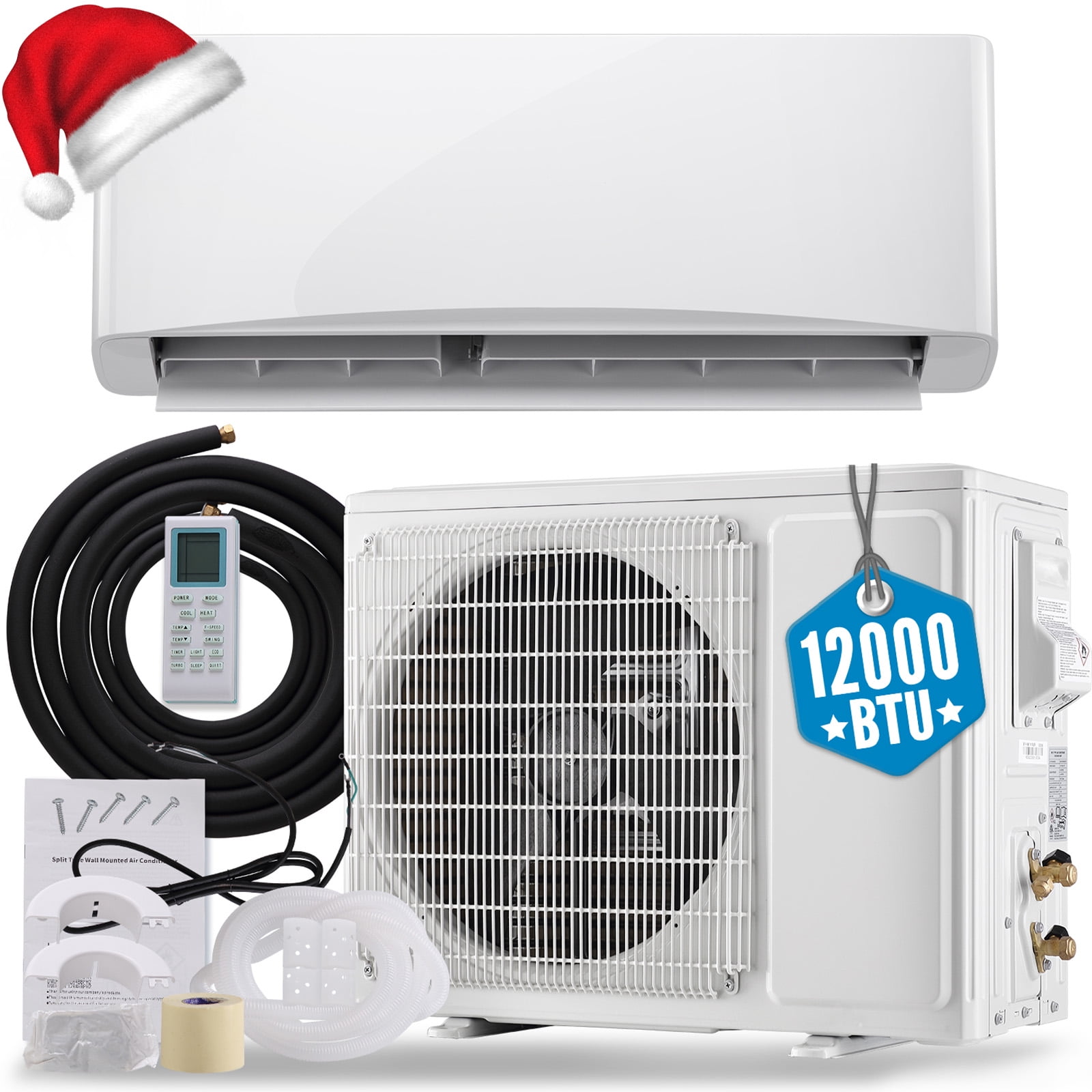 WANAI 12000 BTU 115V Mini Split Air Conditioner & Heat Pump System, 17 ...