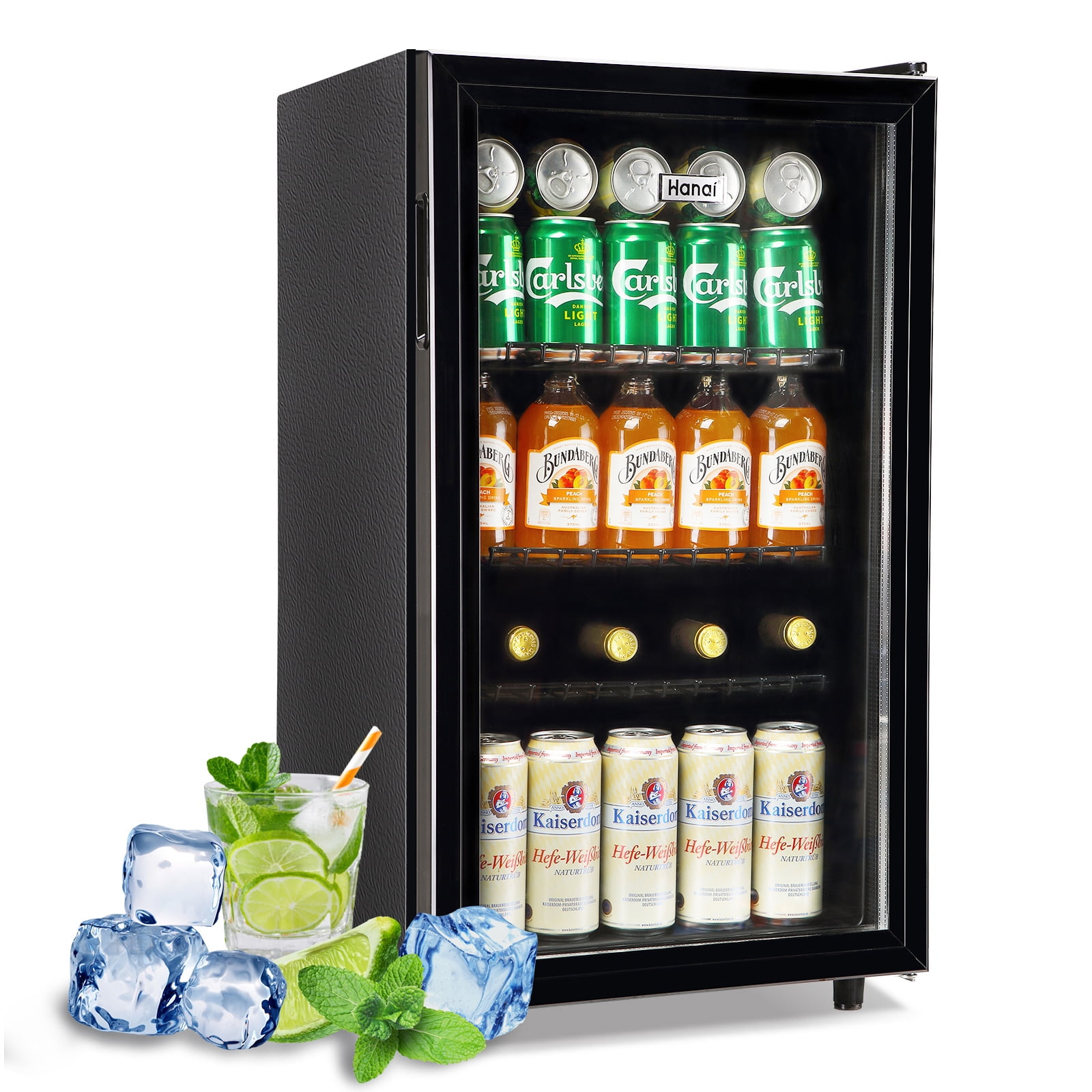 WANAI Compact Beverage Cooler 125 Can Mini Fridge with Temp Control ...