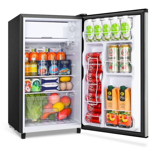 WANAI Compact 3.2 Cu ft Single Door Mini Fridge, Silvery - Small ...