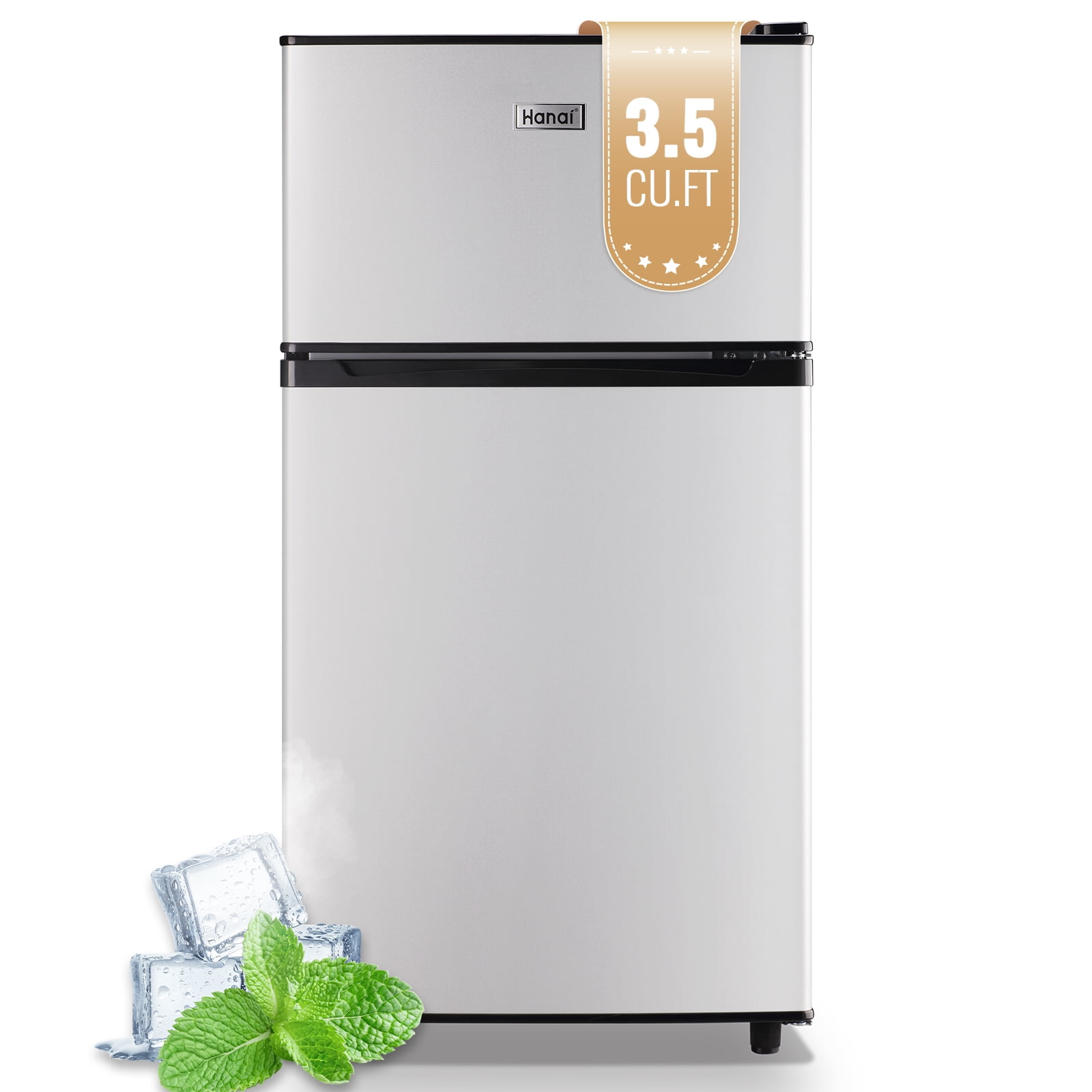 WANAI 3.5 Cu.ft Fridge with Freezer 2 Door Compact Refrigerator ...