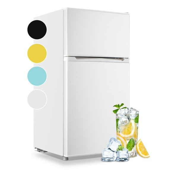 WANAI 3.5 Cu.ft Mini Fridge with Top Freezer Small Refrigerator with 7 ...