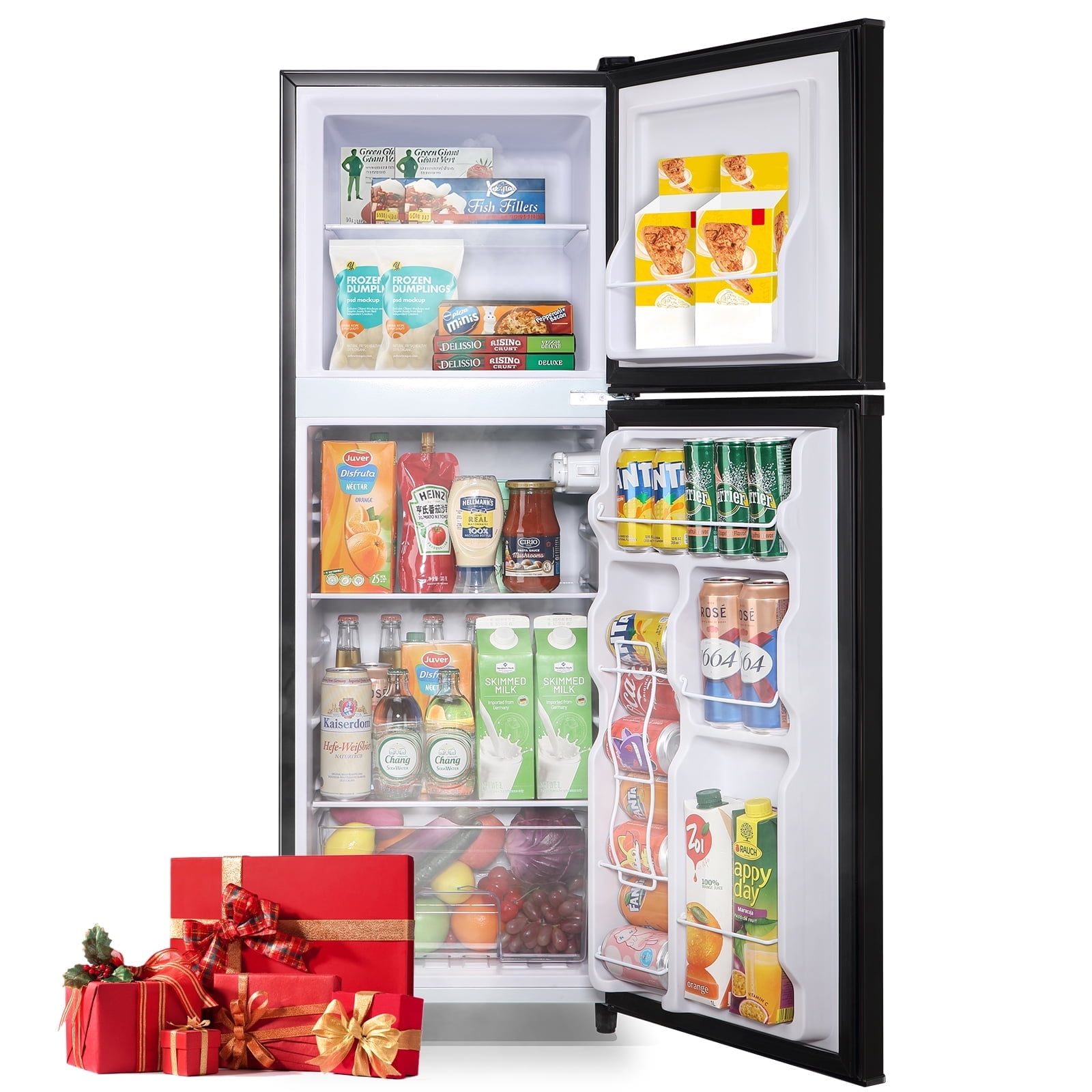 WANAI Mini Refrigerator 5.0 Cu.ft, Compact Fridge with Freezer, 7 Temp ...