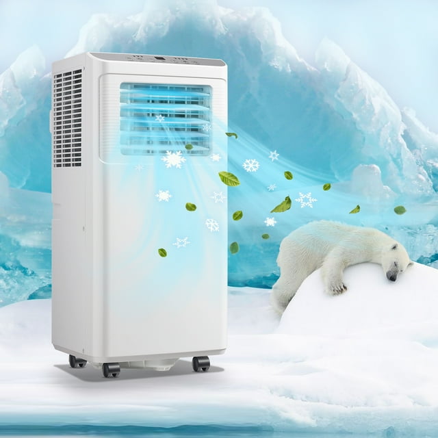 WANAI 8000BTU Portable Air Conditioner with Dehumidifier & Fan, Cools for Apartment Up to 250 Sq ...