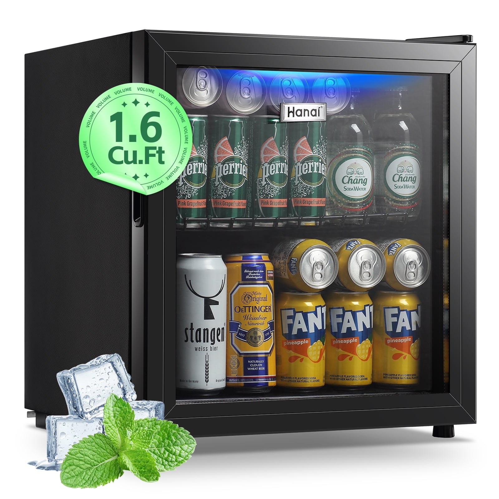 WANAI 1.6 Cu.ft Freestanding Beverage Refrigerator Cooler, Beer Fridge ...