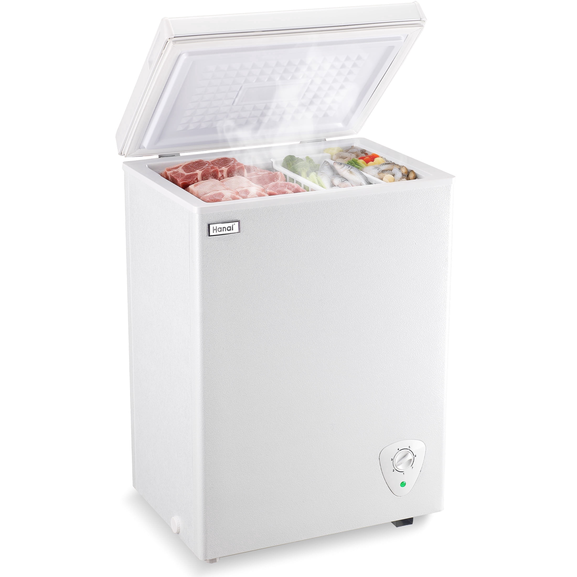 WANAI 3.5 Cu.ft Chest Freezer, Compact Deep Freezer, White, Removable ...