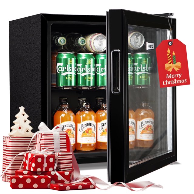 WANAI Small Liquor Beer Bar Front Mini Fridge 1.7 Cu.ft Beverage Cooler ...