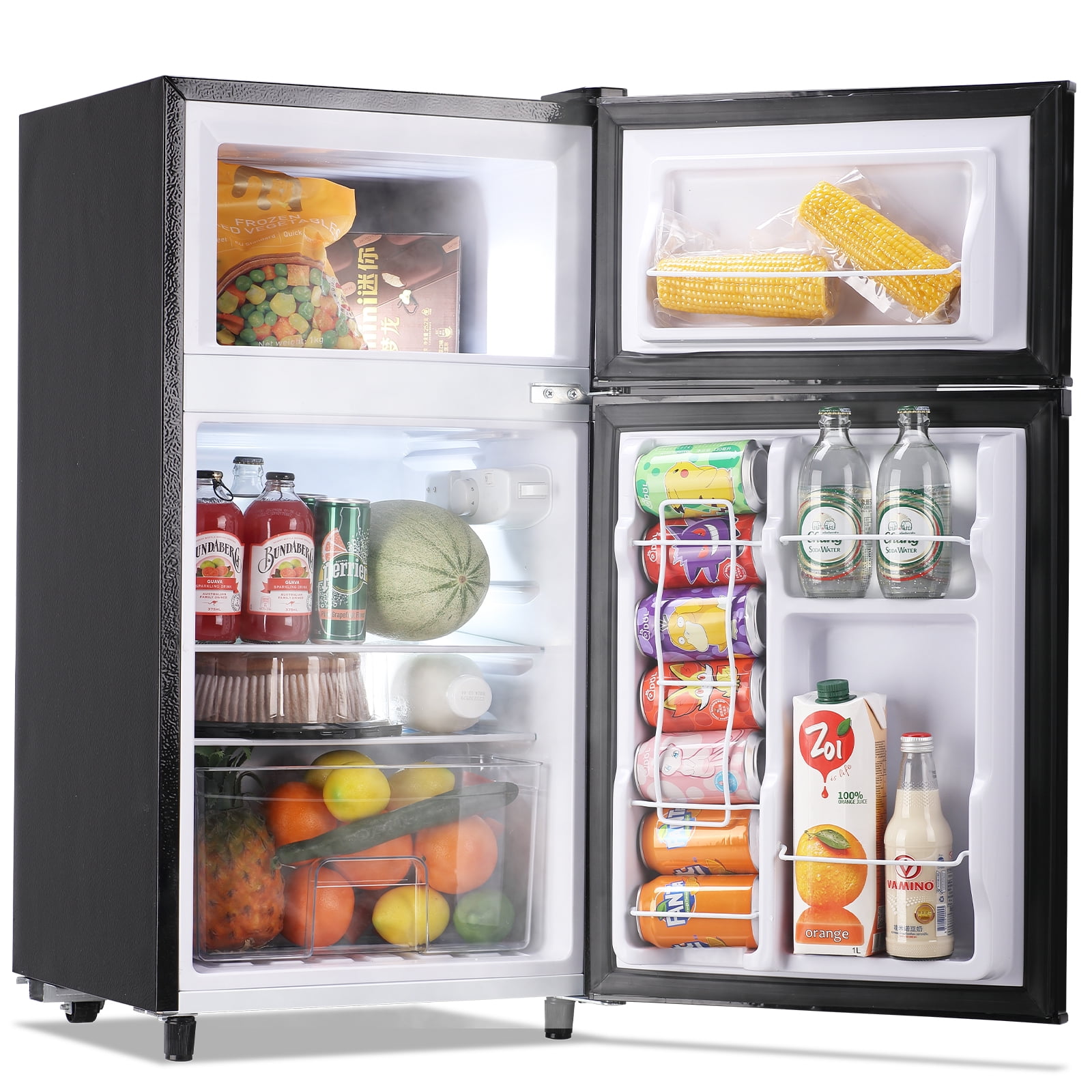 WANAI Compact Mini Fridge with Freezer, 7-Setting Adjustable Control ...