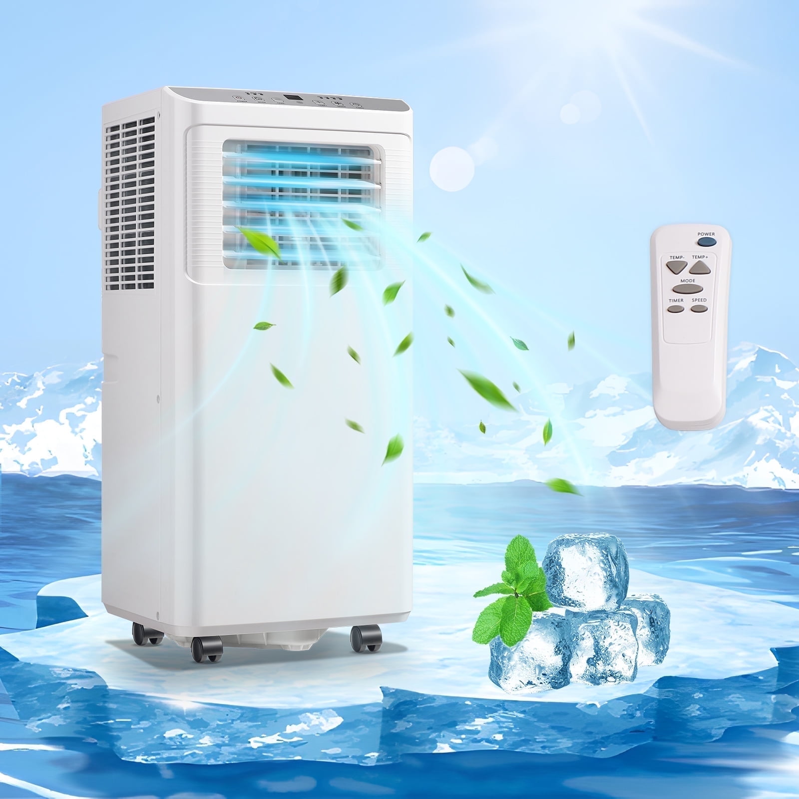 WANAI Portable Air Conditioner with 8000 BTU Cooling Dehumidifier Fan ...