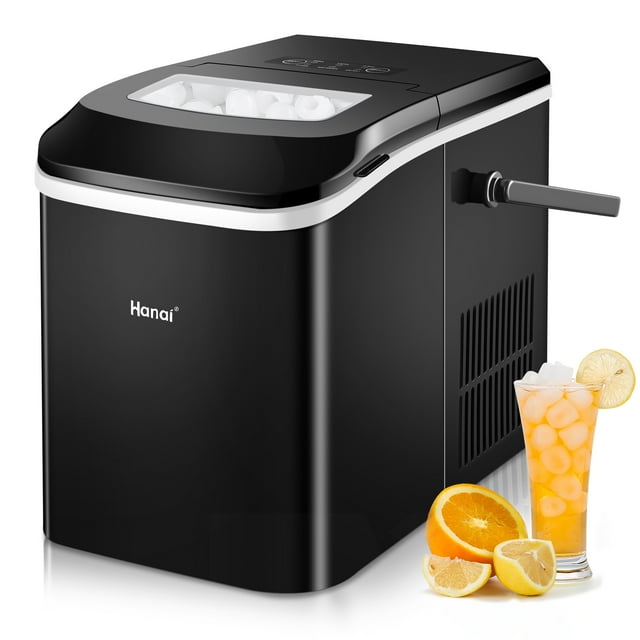 WANAI Portable Ice Maker,26.5 lbs/24H,2 Sizes,Self-Cleaning Ice Machine ...