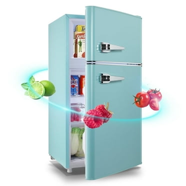 WANAI 3.5 Cu.ft Mini Fridge with Freezer 2 Door Handle Compact Size, 7 ...