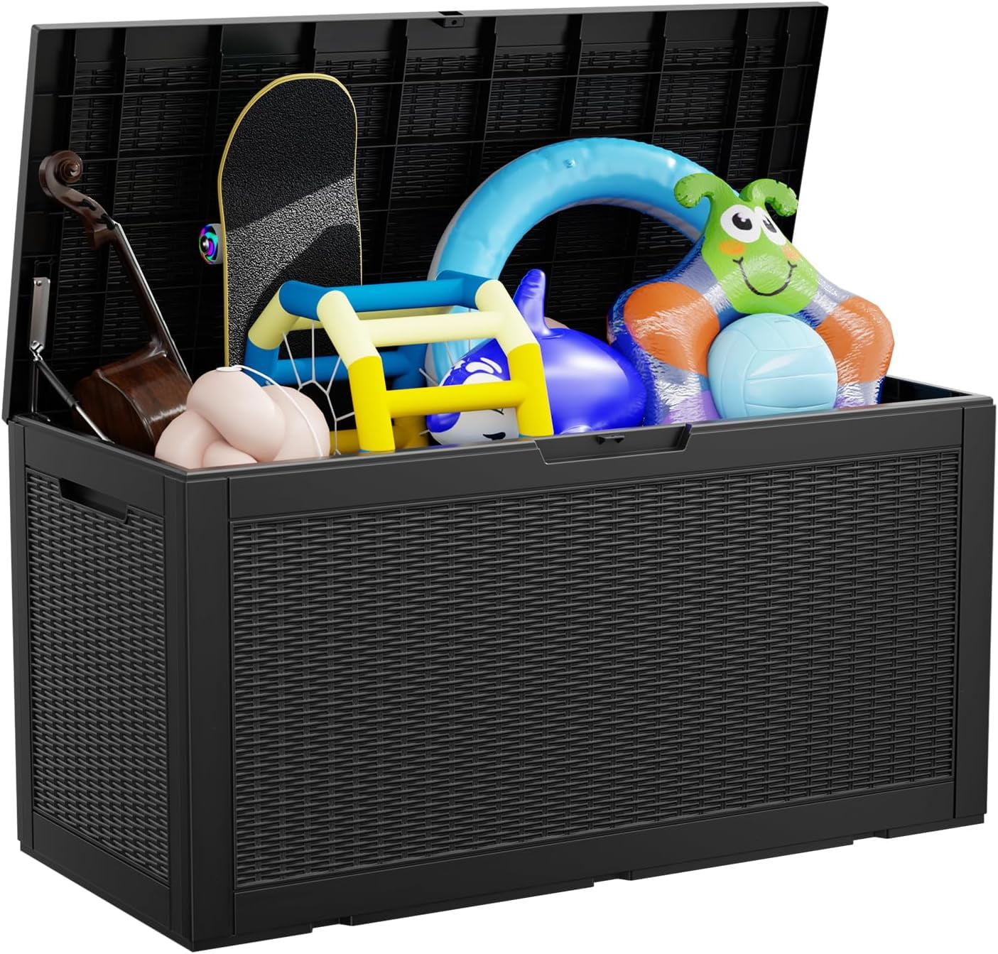 WANBIN 100 Gallon Waterproof Outdoor Storage Box, Resin Deck Box ...