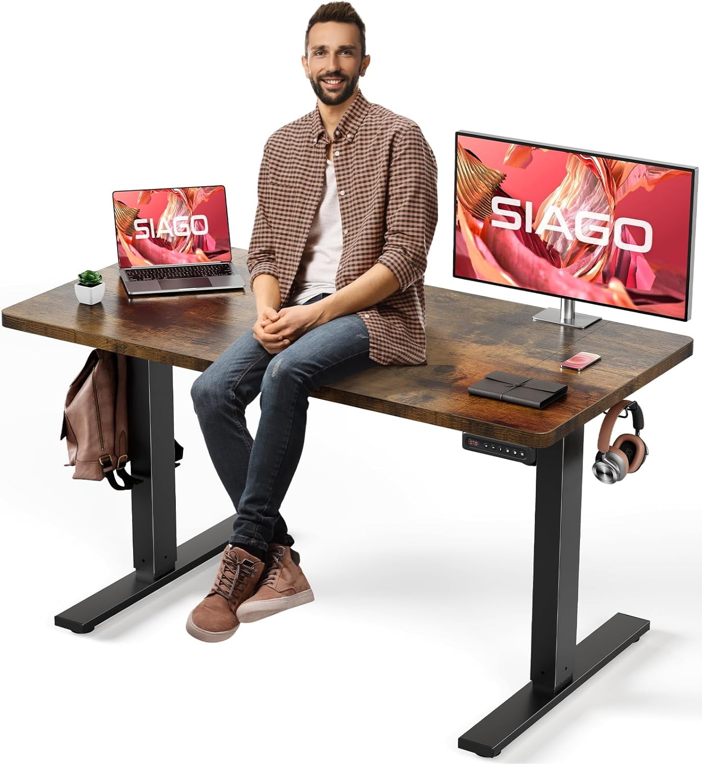 WANBIN 48"x24" Electric Standing Desk - Adjustable Height with Cable ...