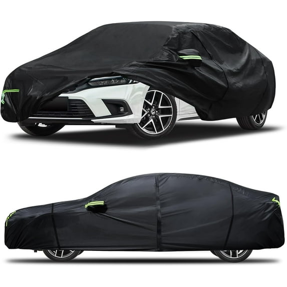 WANBIN 6-Layer All Weather Waterproof Car Cover for Honda Civic 1991-2025 & Toyota Corolla 2000 ...