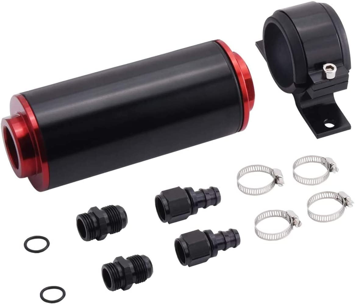 WANBIN 6AN Inline Fuel Filter Kit with Bulkhead Adapters for 3/8 Fuel ...