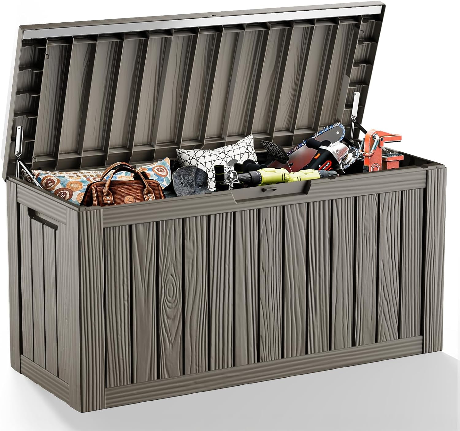 WANBIN 81 Gallon Outdoor Storage Deck Box, Waterproof UV Resistant ...
