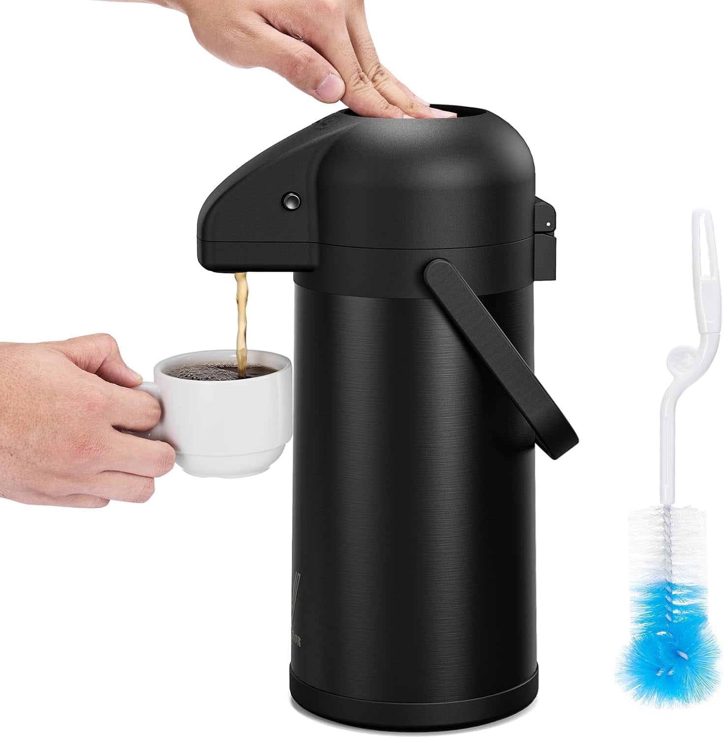 WANBIN 85oz (2.5L) Airpot Coffee Carafe with Pump, Insulated Stainless ...