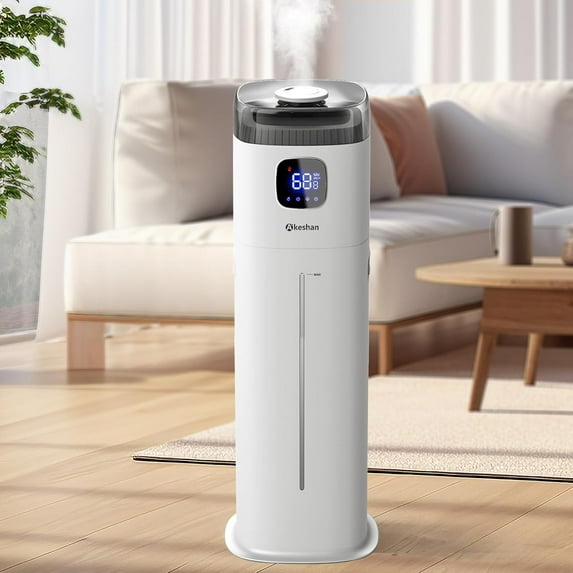 WANBIN 9L Large Cool Mist Humidifier, Remote Control, 350ML/H Mist Speed, Quiet Tower, White ...