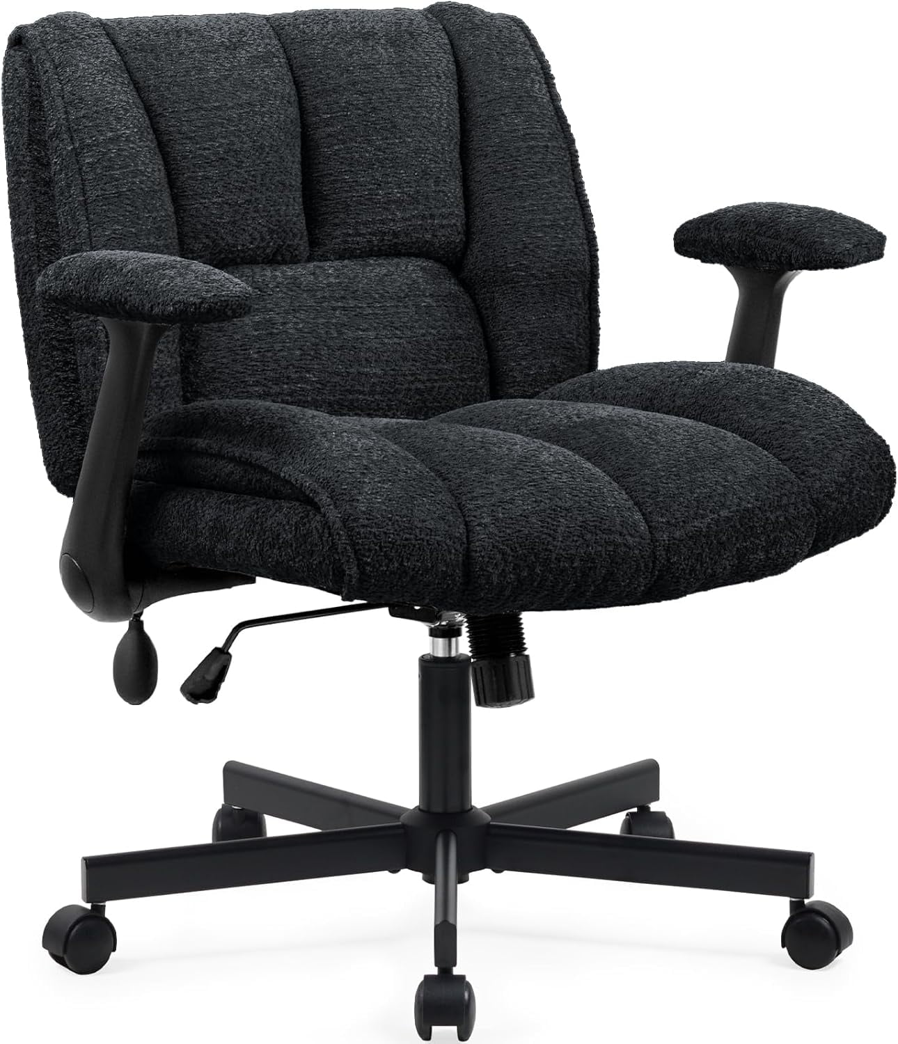 WANBIN Criss Cross Legged Office Chair with Flip-Up Arms, Airbag Lumbar, Black - Walmart.com