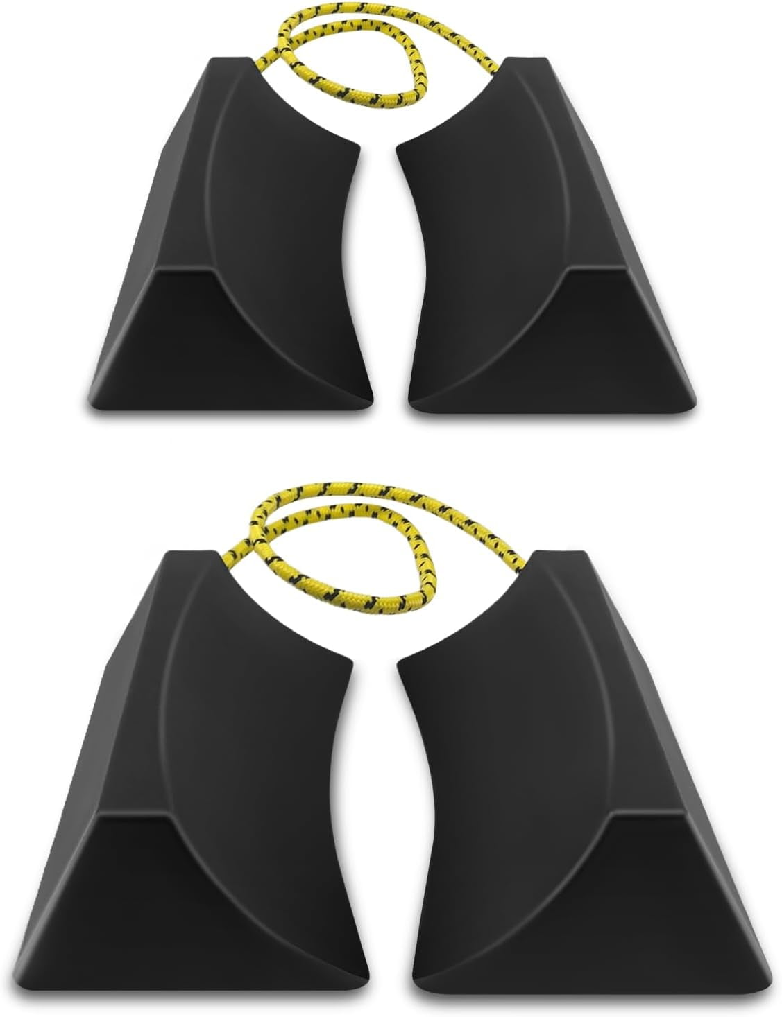 WANBIN Dual Wheel Chocks, Light Non-Slip with Nylon Rope and Reflective ...