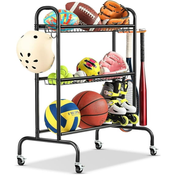 WANBIN Rolling Basketball Shooting Training Stand Rack - 4-Layer Sports ...