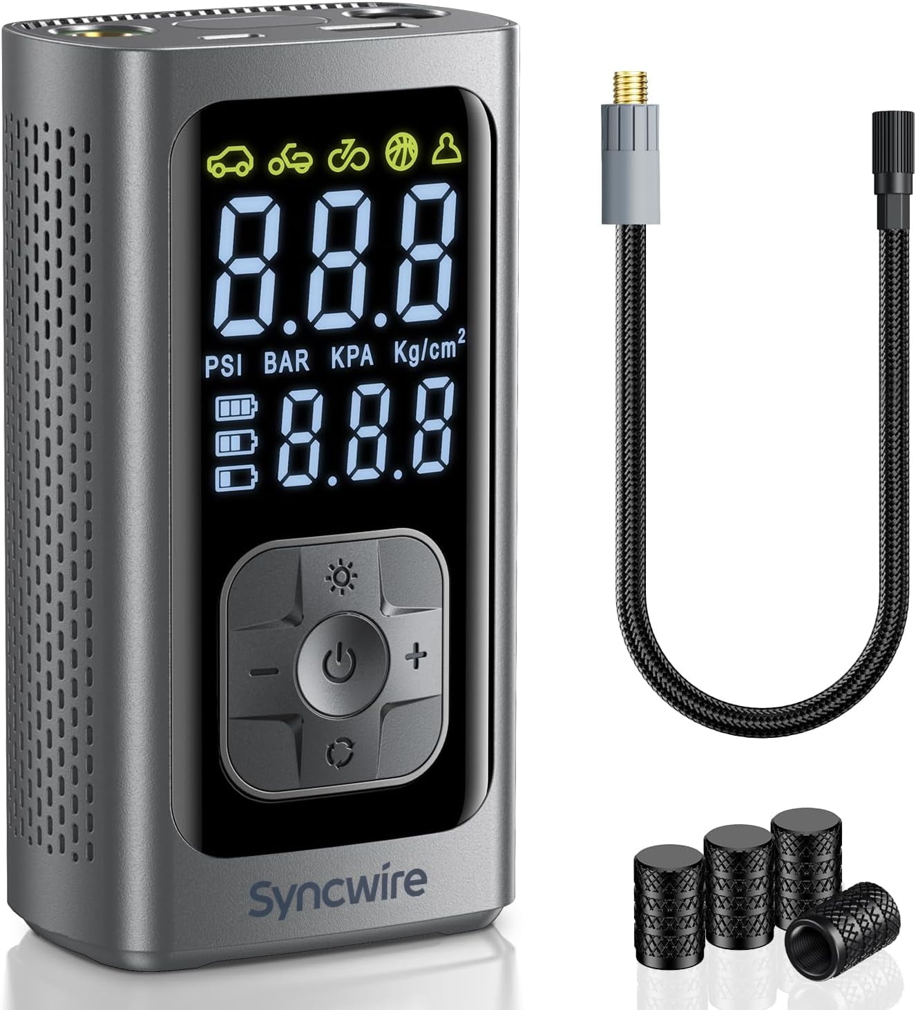 WANBIN Smart Tire Inflator, 150PSI, 2X Faster with Extra-Large LCD ...