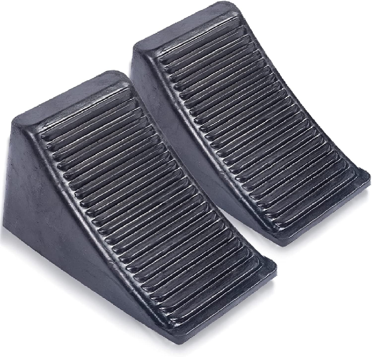 WANBIN Solid Rubber Heavy Duty Wheel Chock, 2 Pack for Car, Travel ...